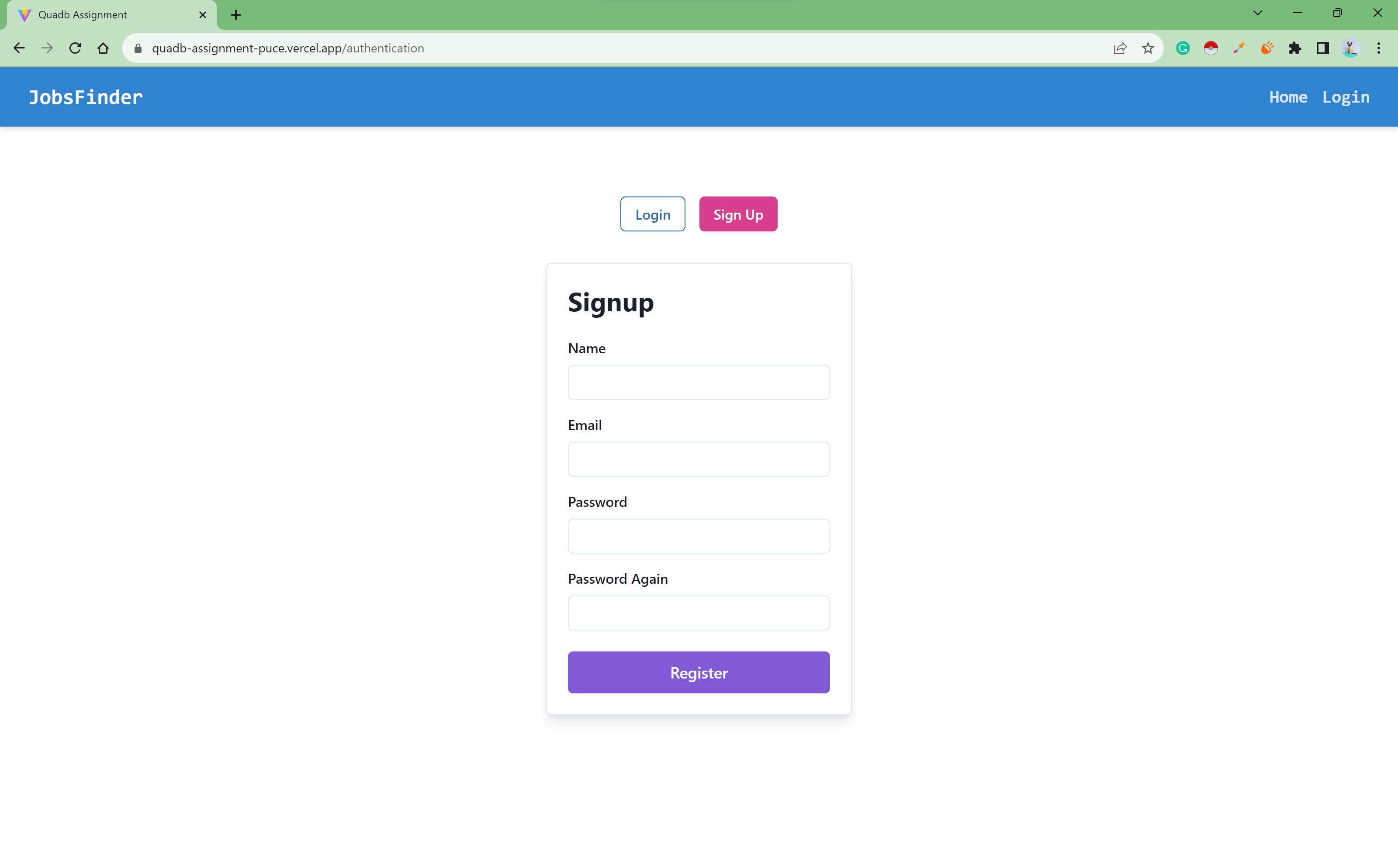 GitHub - SumanBlswas/quadb_assignment: This is a Job finder portal ... GitHub - SumanBlswas/quadb_assignment: This is a Job finder portal ...