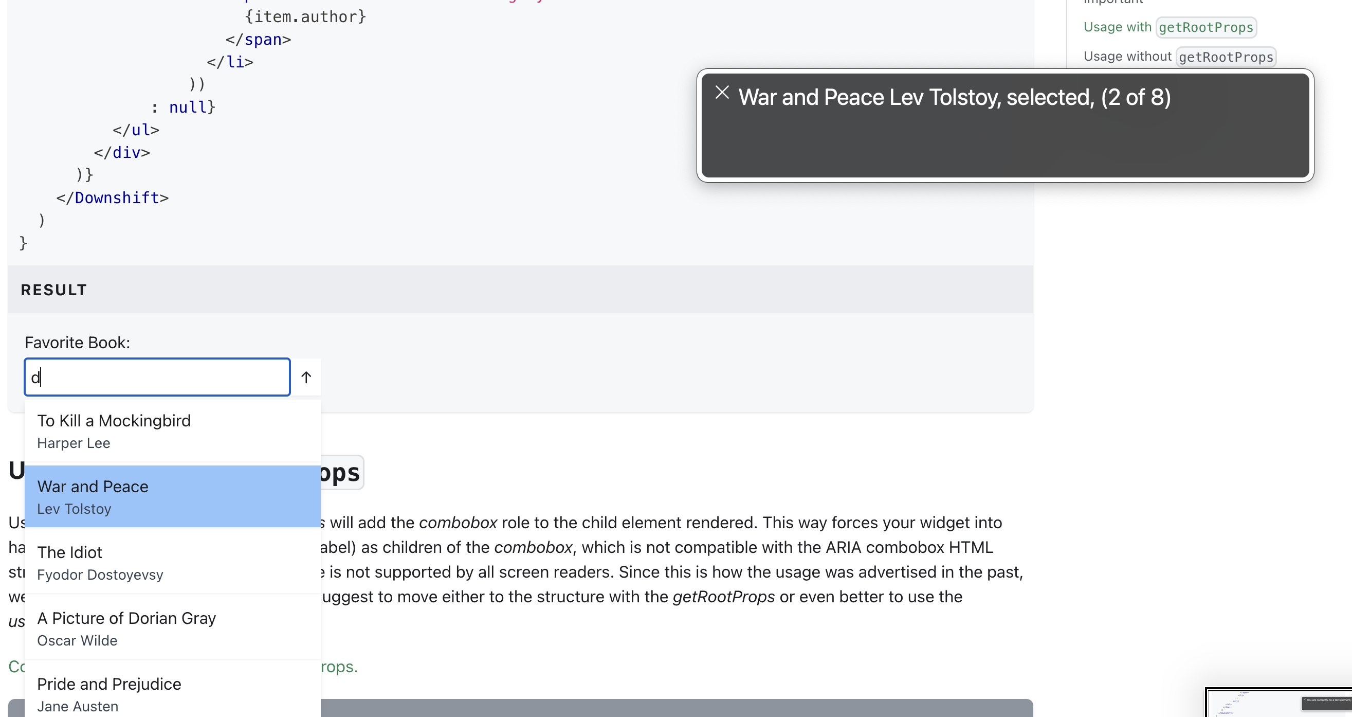 Examples Don T Work In Voiceover · Issue 1539 · Downshift Js Downshift · Github