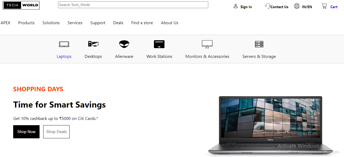 GitHub - DhaanuI/Tech-World: An individual clone project of Dell.com which is a complete full ...