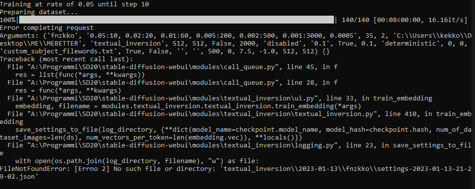 Bug Textualinversion Folder Is Missing · Issue 6732