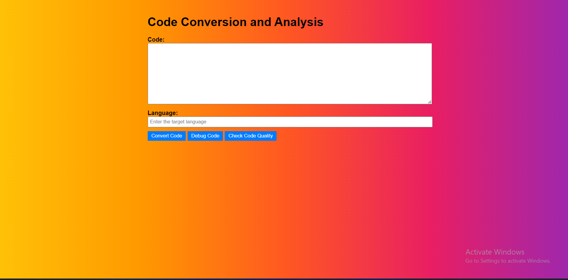 GitHub - ashishkumarpalai/Code_Conversion_and_Analysis: The Code Conversion and Analysis app ...