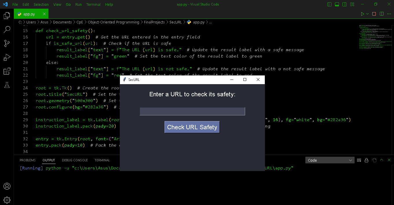 GitHub - JohnMartin0301/SecURL: A simple GUI app built using Python that checks if a URL/Link is ...