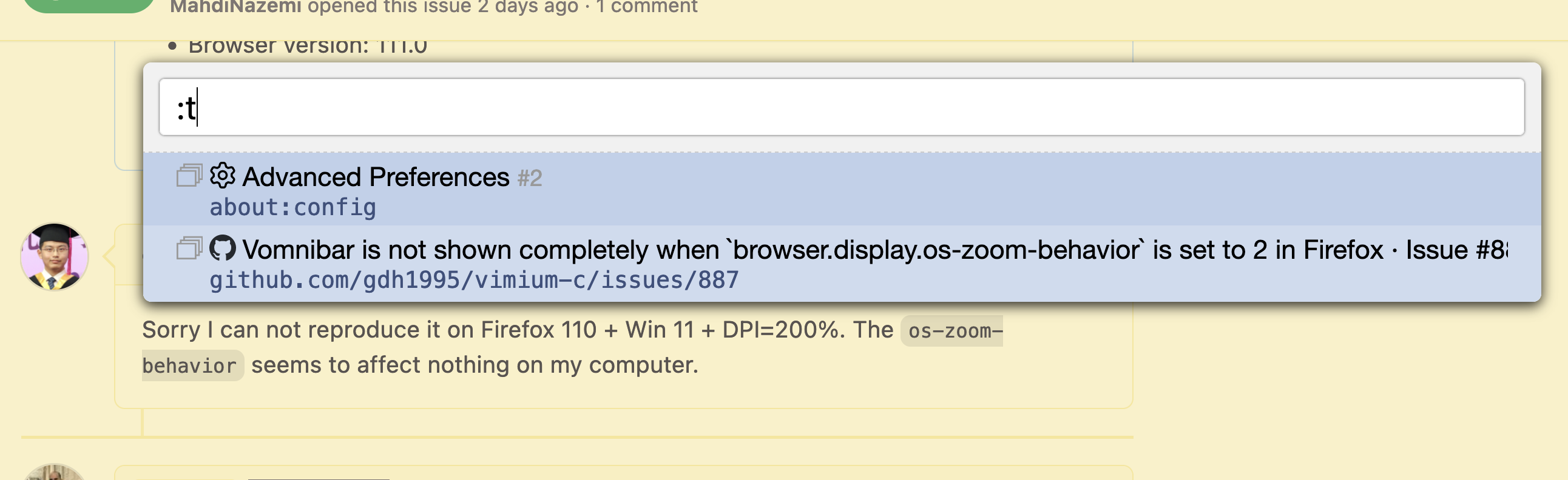 Vomnibar is not shown completely when `browser.display.os-zoom-behavior` is set to 2 in Firefox ...
