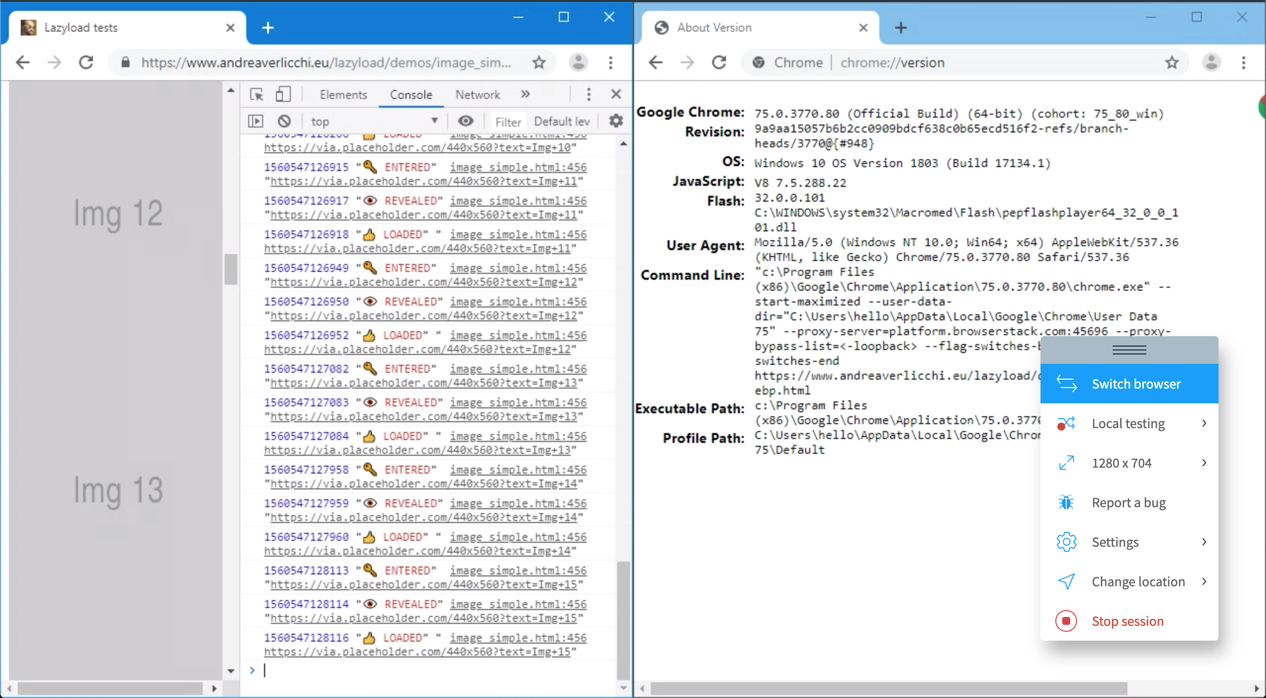 Issue with loading images on Chrome browser v 75.0.3770.80 (Official ...