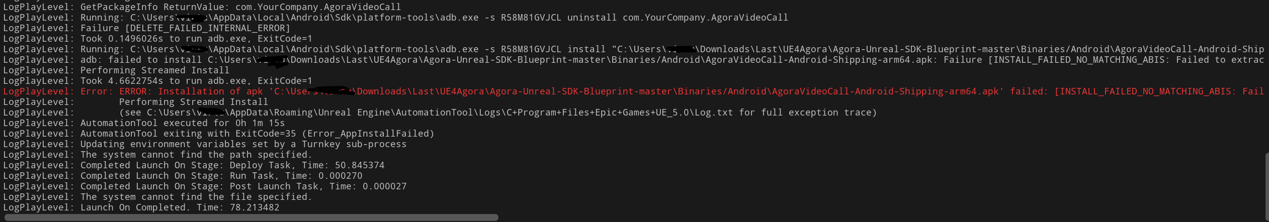 failed: [INSTALL_FAILED_NO_MATCHING_ABIS: Failed to extract native libraries, res=-113] error ...