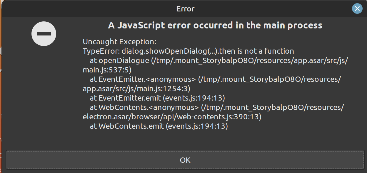 Can't Start or open any projects · Issue #2412 · wonderunit/storyboarder · GitHub