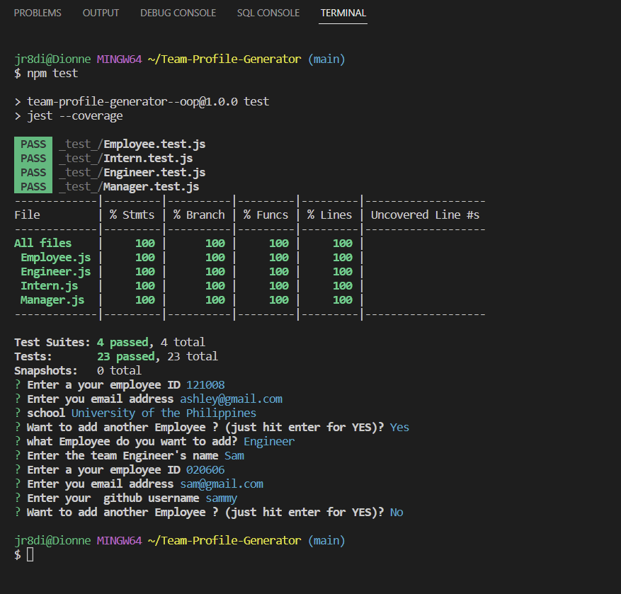 GitHub - ZG4219/Team-Profile-Generator