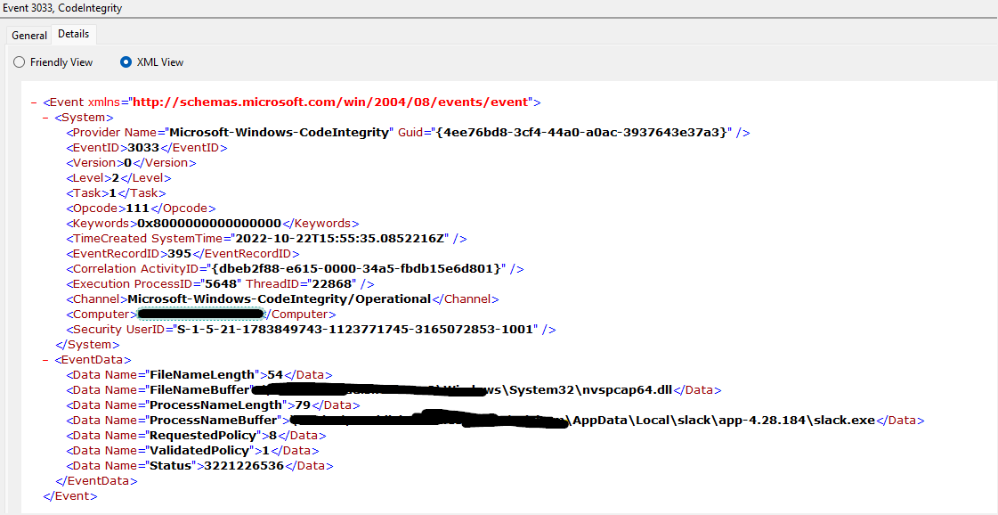 Need Help With This Rule Ruleswindowsbuiltincodeintegritywincodeintegrityfaileddriver 9129