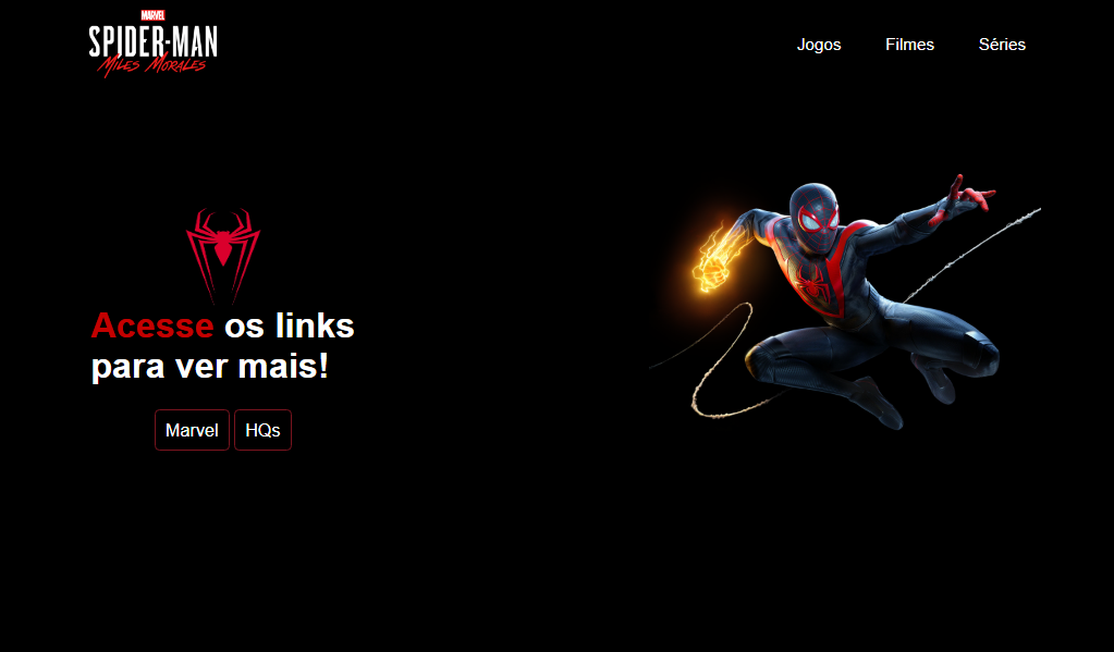 GitHub - JohnWesley14/site-spiderman: Um projeto de site dark inspirado no Homem-Aranha