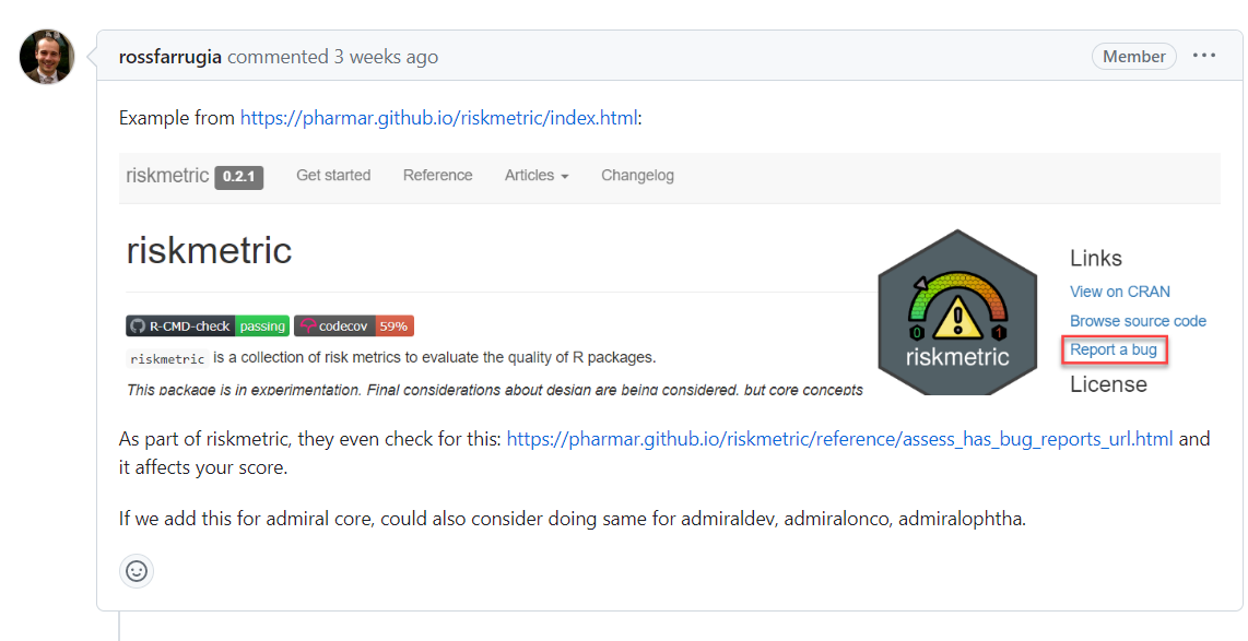 General Issue: Add a `Report a bug` link on the website · Issue #127 · pharmaverse/admiralophtha ...