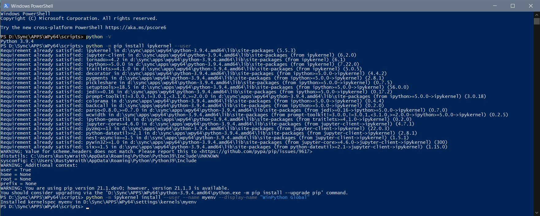 WinPython interpreter is not loading. · Issue #6414 · microsoft/vscode-jupyter · GitHub