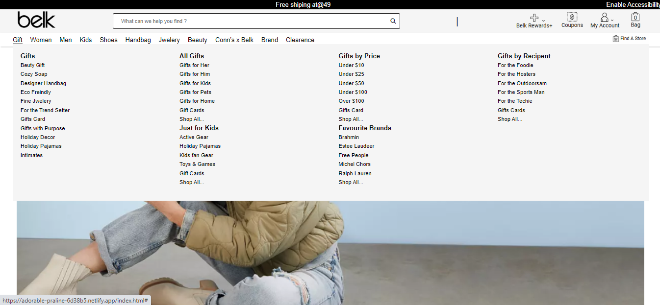 GitHub - kpsanjay101/Belk-Clone: BELK A ECOMMERCE BASED PROJECT