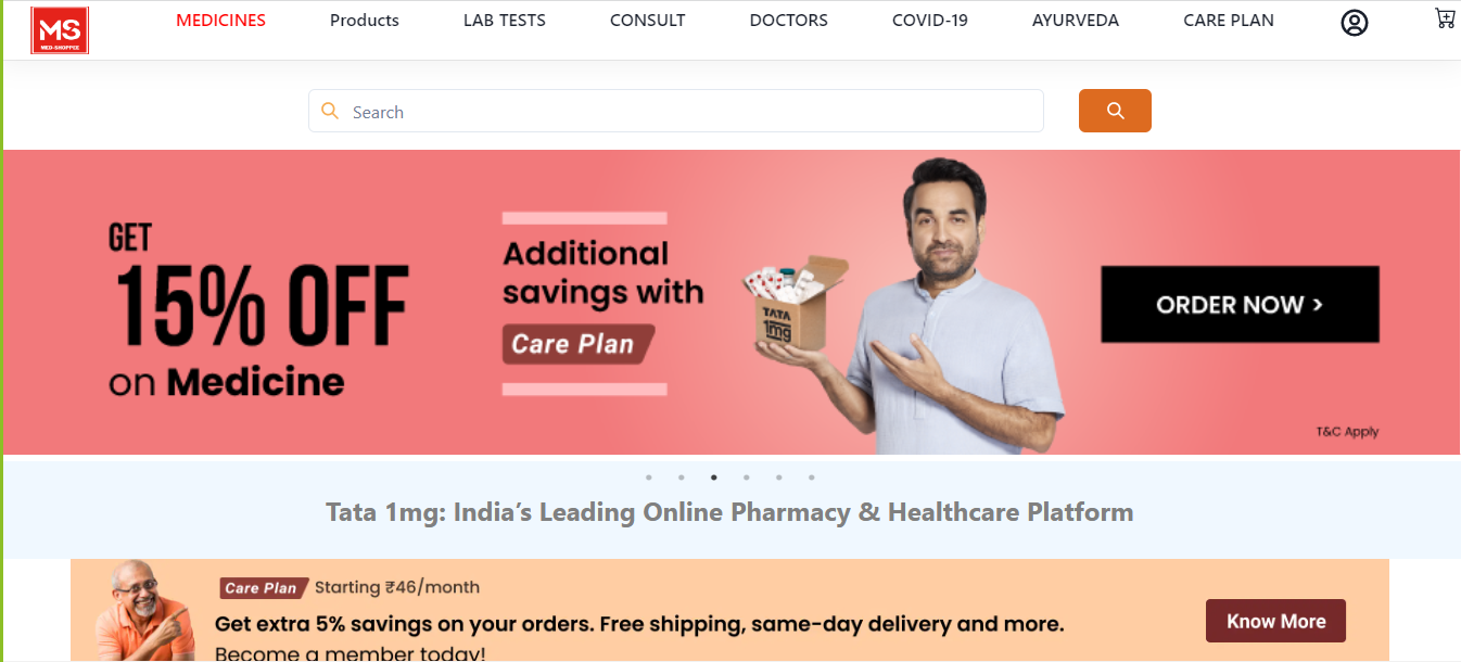 GitHub - Neelachari/Med-Shoppee: Cloning of TATA 1mg Its a web application that provides a ...