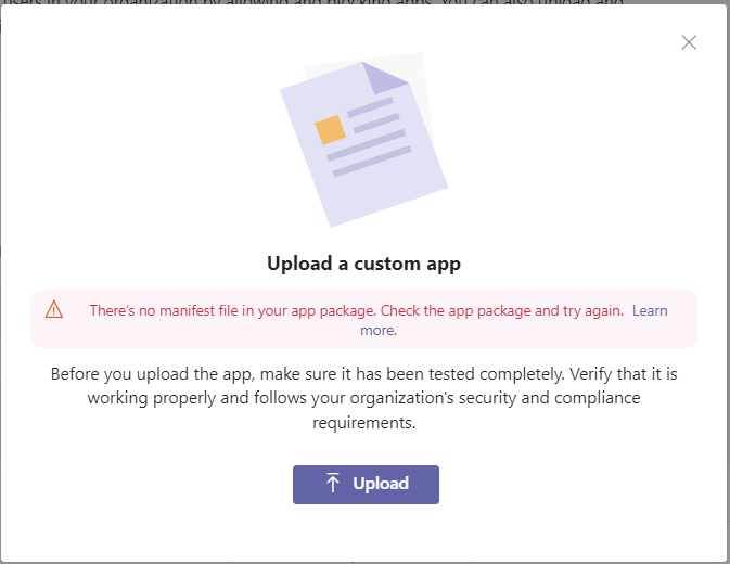Provided Add In Package Was Not Understood · Issue 991 · Officedev Microsoft Teams Apps