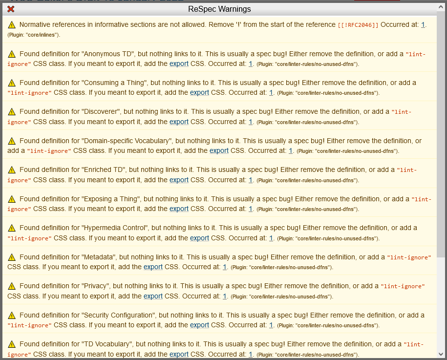 Fix Respec errors · Issue #678 · w3c/wot-architecture · GitHub