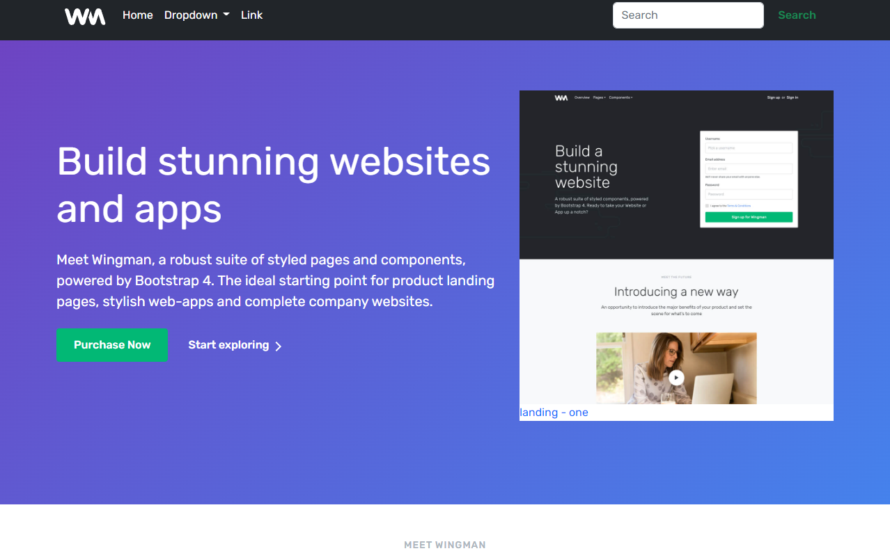 GitHub - mohammadazzuz/Wingman-Landing-Page-Template: Wingman Landing Page Template