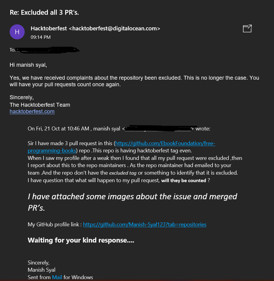 Received mail from hacktoberfest issue solved · Issue #9042 · EbookFoundation/free-programming ...