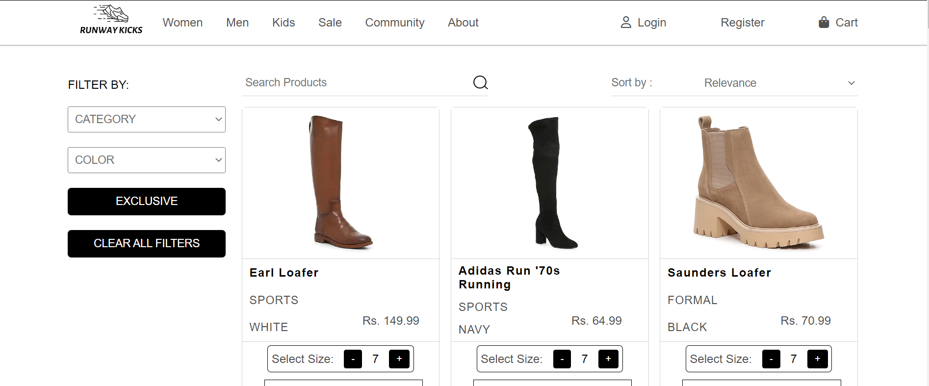 GitHub - Swati-Tanu/Runway-Kicks: Runway Kicks, a footwear ecommerce website for purchasing ...