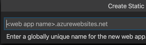 Improve validation of new app name · Issue #16 · microsoft/vscode-azurestaticwebapps · GitHub