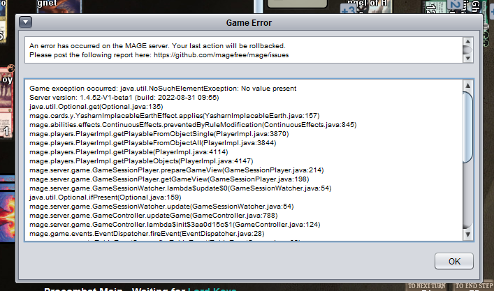 Yasharn critical error leading to rollback · Issue #9465 · magefree/mage · GitHub