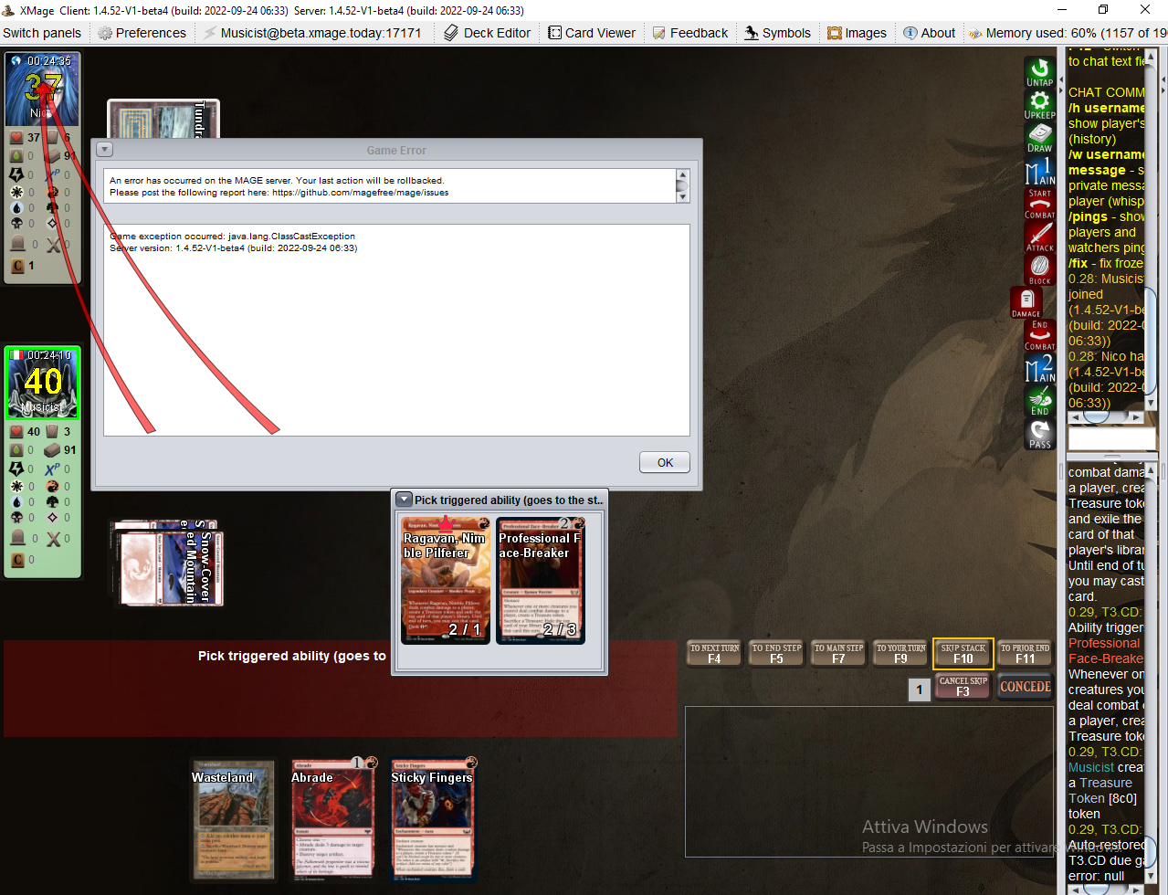 [Ragavan + Dragon's Rage Channeler+ Professional Face-Breaker] - Critical error · Issue #9567 ...