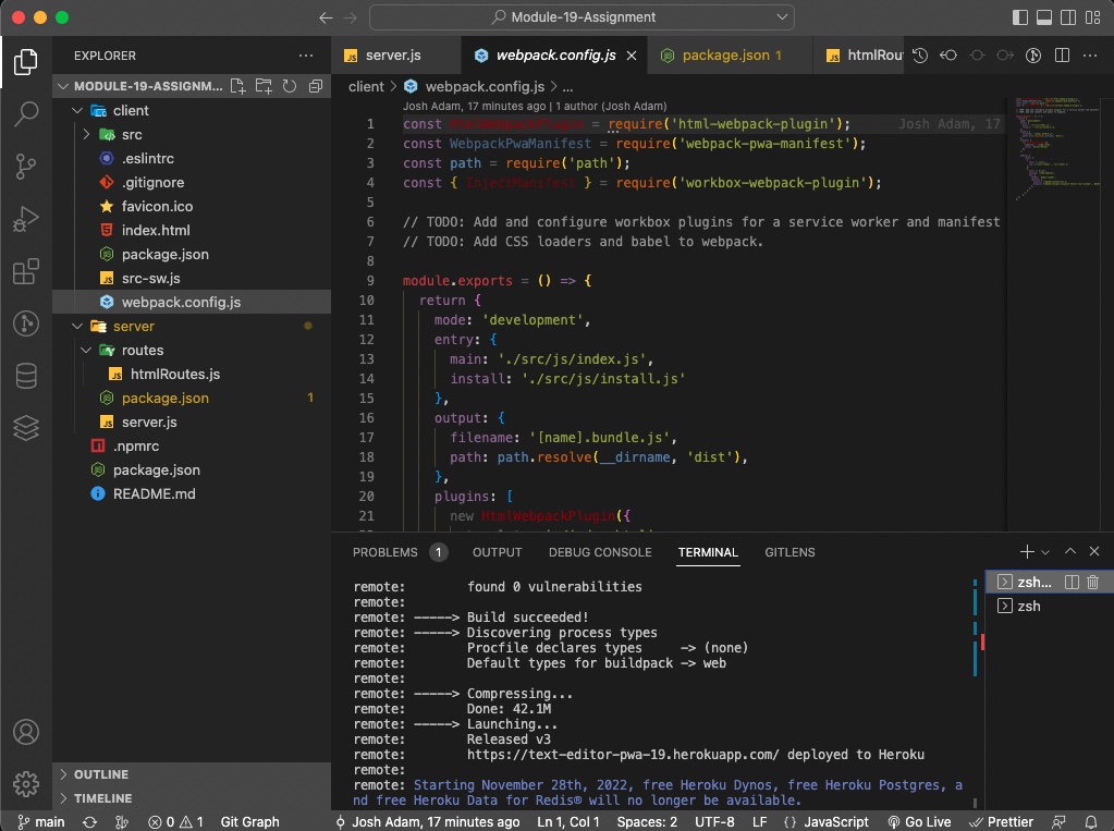 GitHub - meloard/Module-19-Assignment: Module 19 Assignment - Text Editor (PWA)