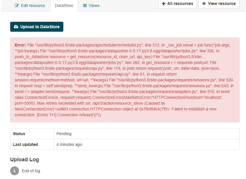 Error when upload to Datastore · ckan ckan · Discussion #7057 · GitHub