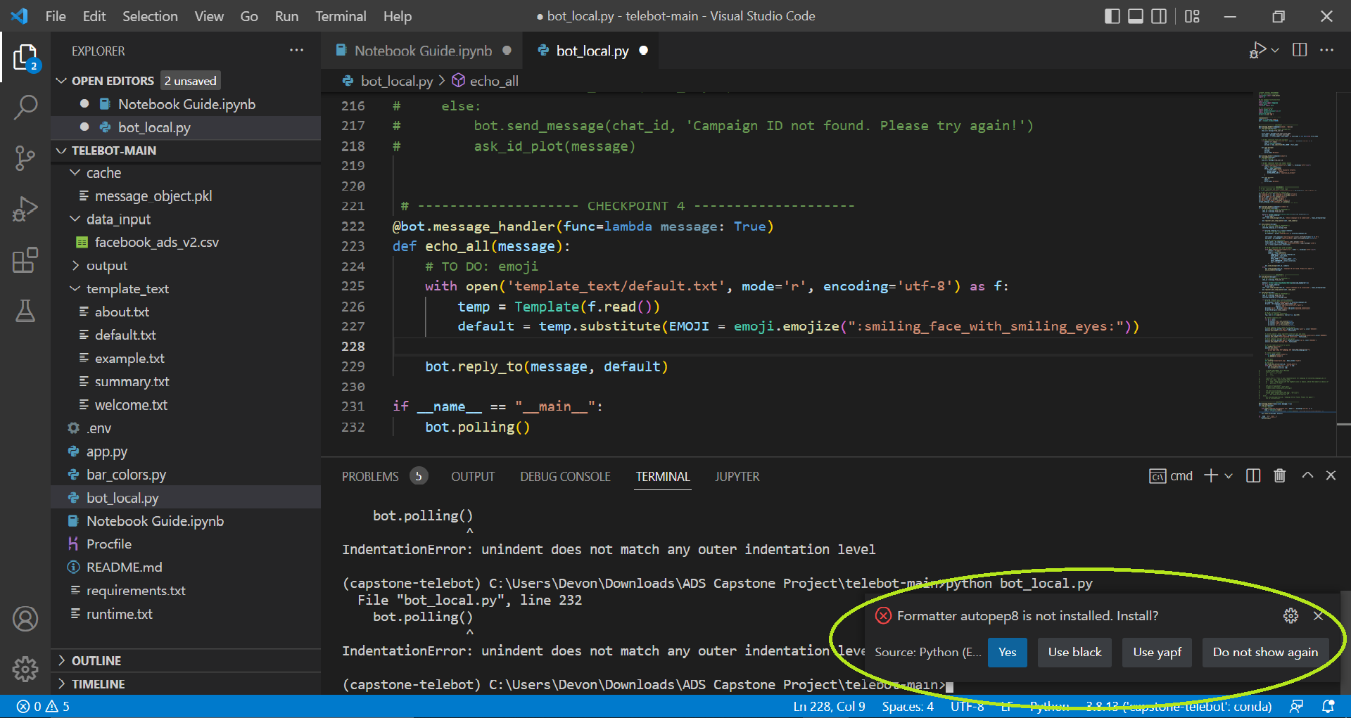 Indentationerror Unindent Does Not Match Any Outer Indentation Level · Teamalgoritma Community