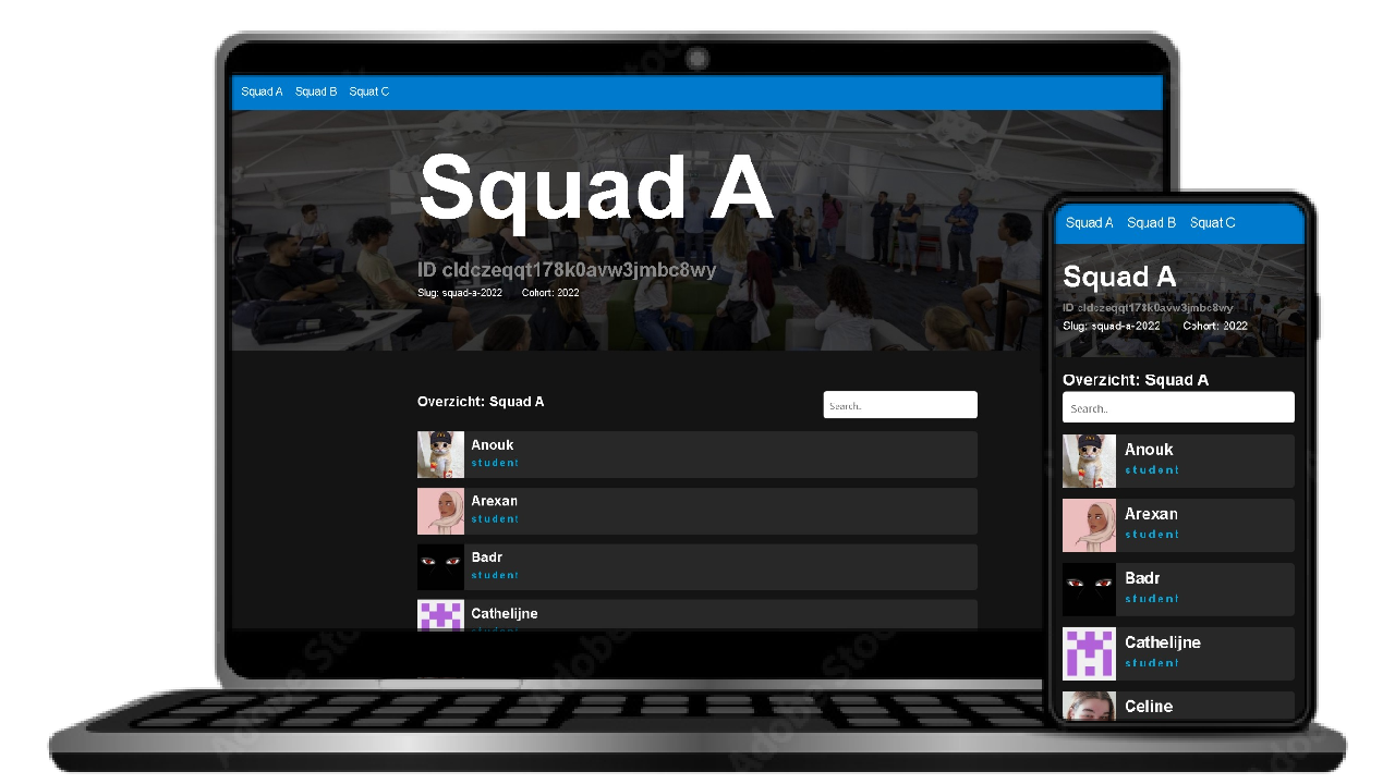 GitHub - WesleySchorel/connect-your-tribe-squad-page: Dynamische Squadpage op basis van de FDND ...