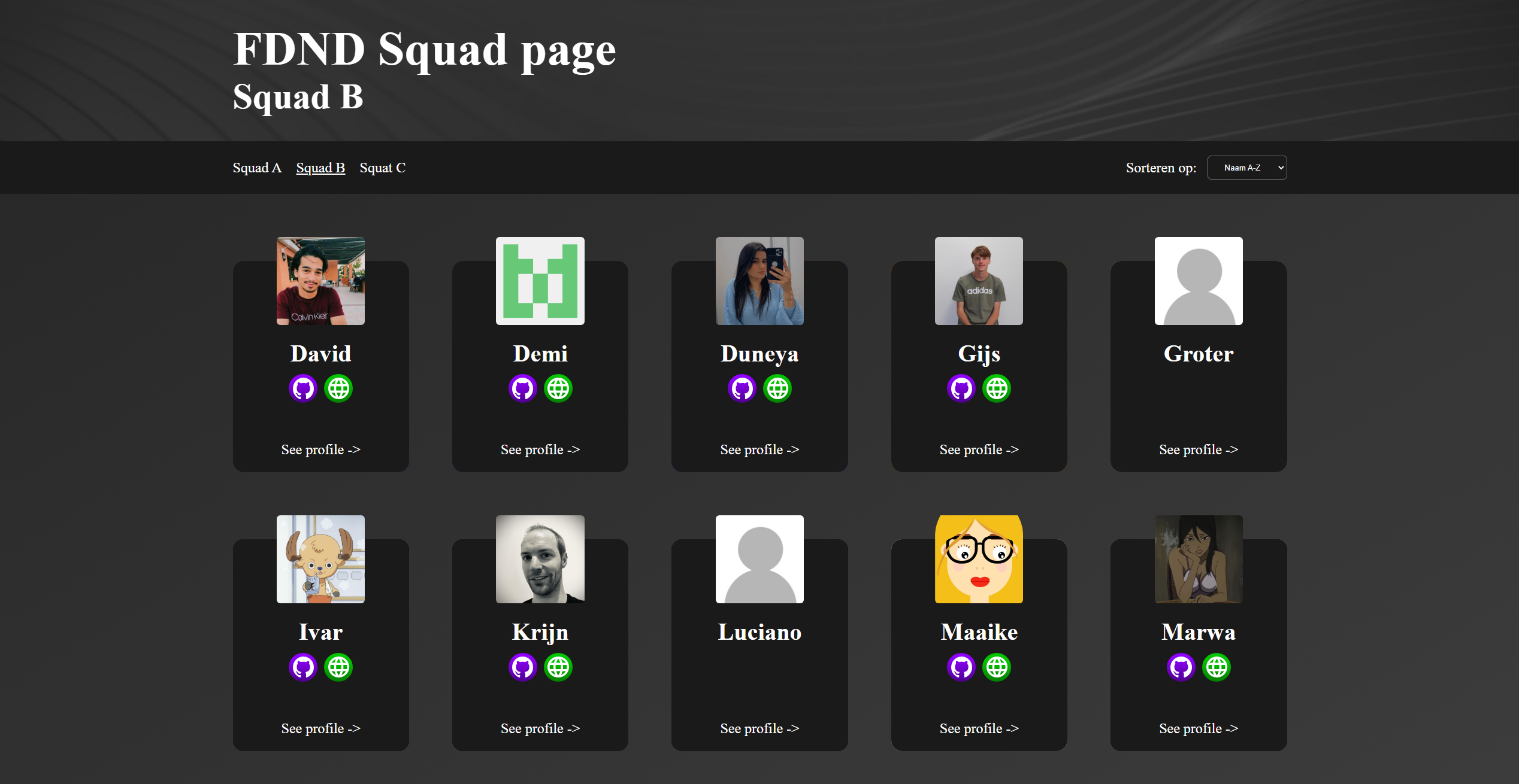 GitHub - tom-2810/connect-your-tribe-squad-page: Redesign met je squad een squadpagina op basis ...