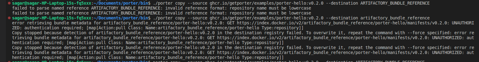 Validate Porter with Artifactory · Issue #2324 · getporter/porter · GitHub