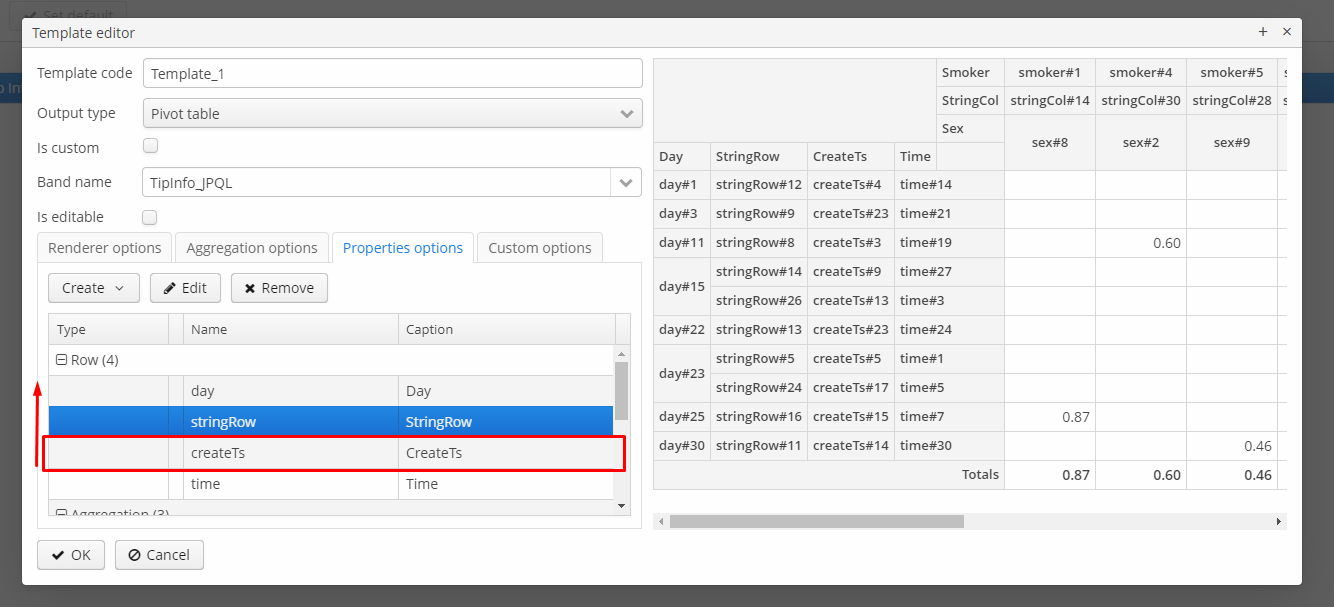 Make Rows Draggable In The Pivot Template Properties Table · Issue 74 · Cuba Platformreports