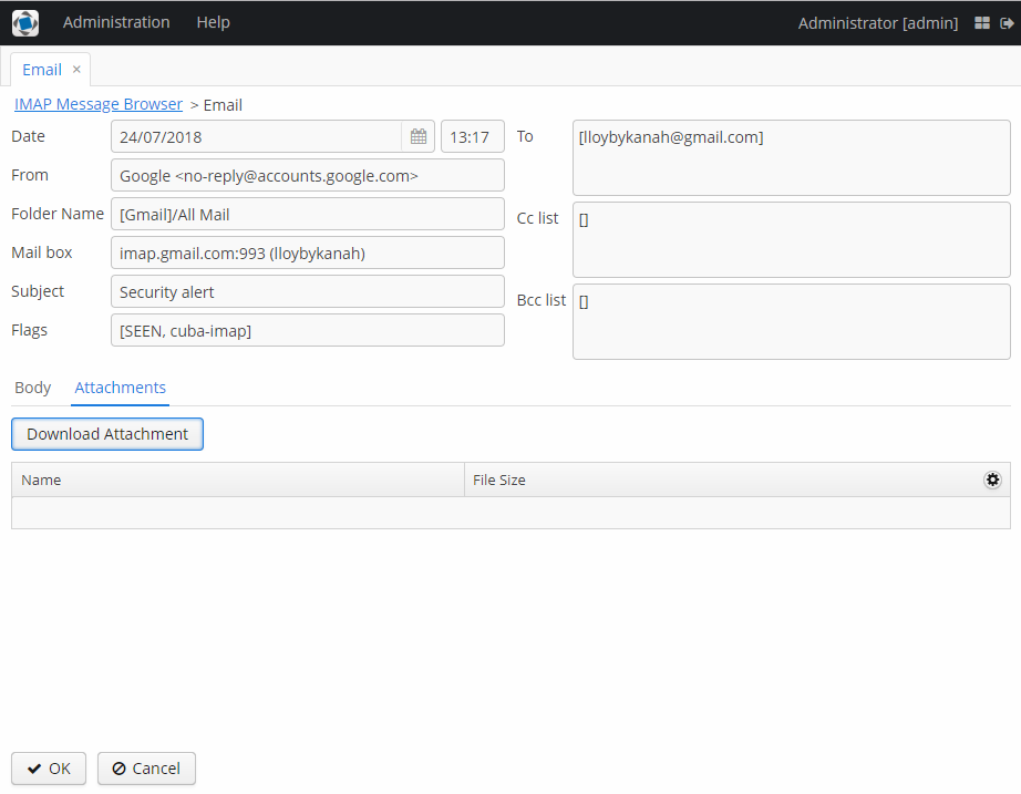 Make Download Attachment button inactive if there aren't any · Issue #64 · cuba-platform/imap ...