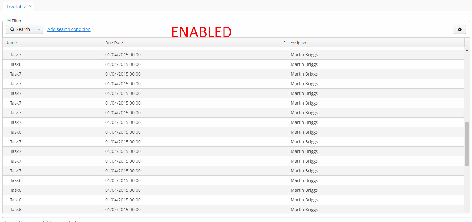 enable="false" breaks the TreeTable rendering, leaving only 15 rows of data · Issue #1144 · cuba ...