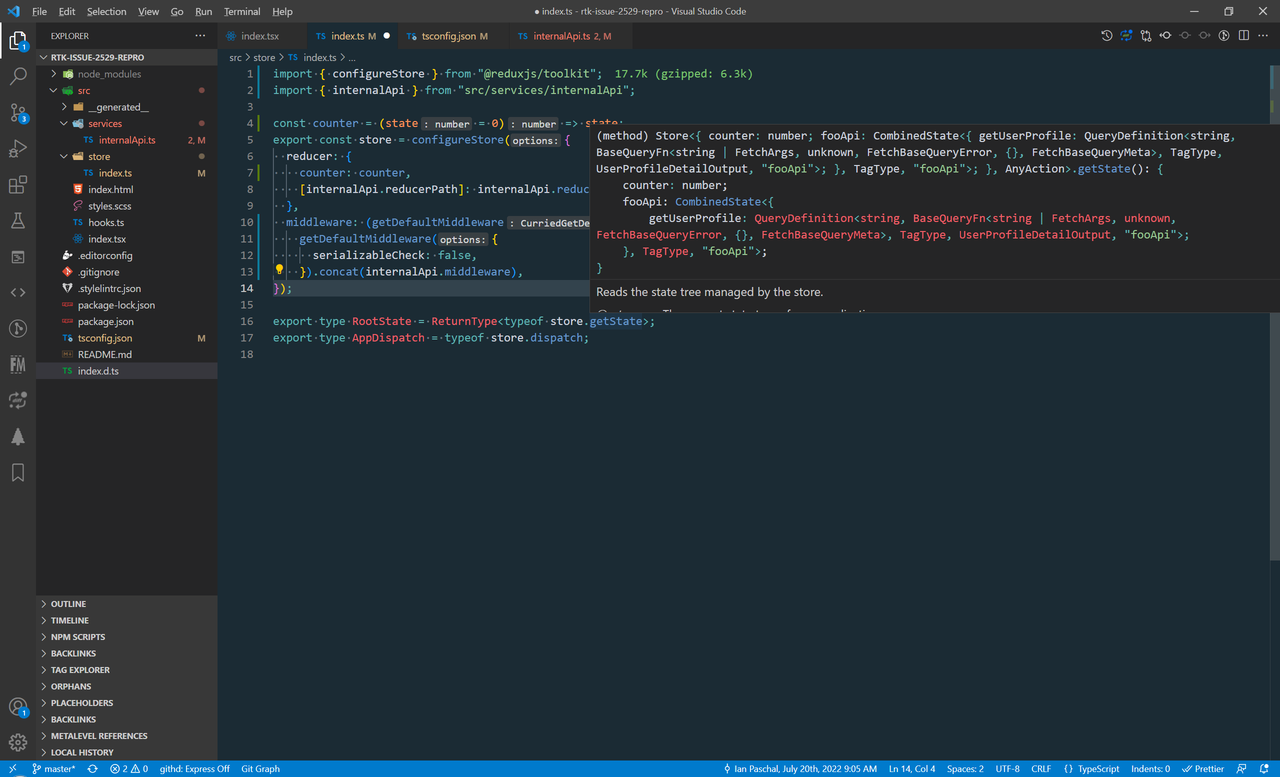 All Types Missing · Issue 2529 · Reduxjsredux Toolkit · Github