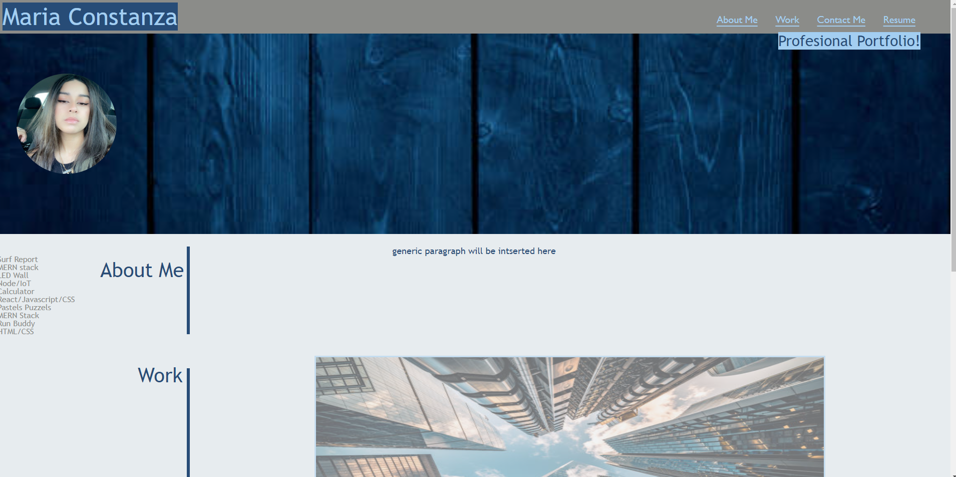 GitHub - MariaYConstanza/professional-portfolio: building a personal website from scratch