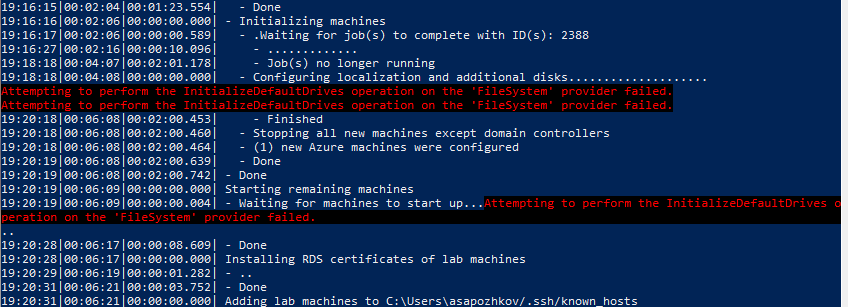 Install-Lab Throws "Attempting to perform the InitializeDefaultDrives operation on the ...