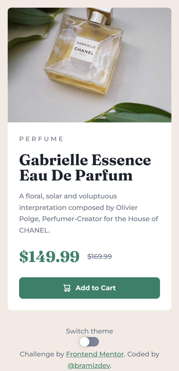 GitHub - bramizdev/fem-product-preview-card-component: This is my solution to the Product ...