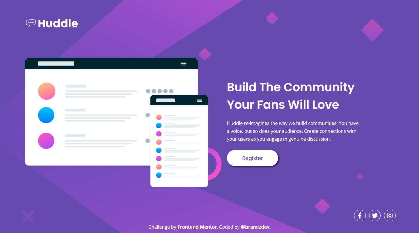GitHub - bramizdev/fem-huddle-landing-page-with-single-introductory-section: This is my solution ...
