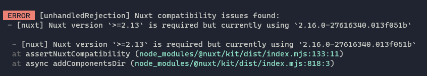 kit: compatibility check failed for valid package versions · Issue #14779 · nuxt/nuxt · GitHub