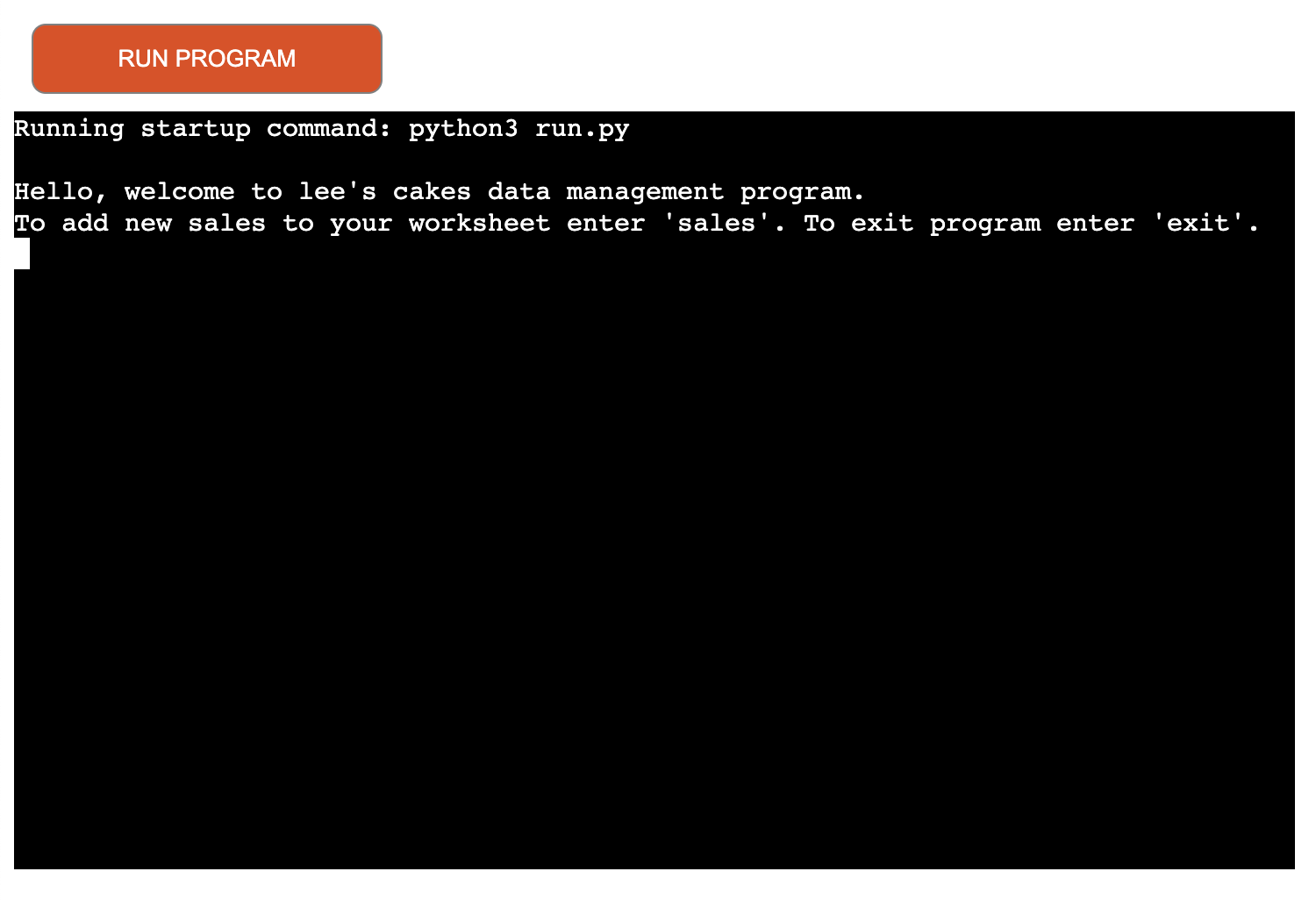 GitHub - Sofia-Bourdon/lees-cake-shop: A Python-based command-line program running on a Heroku ...