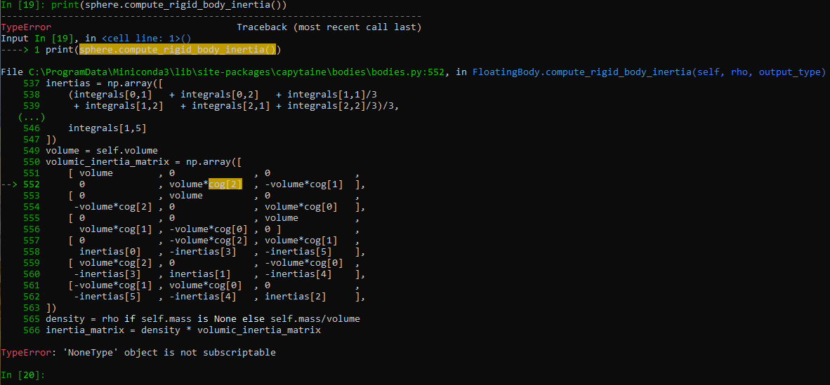"TypeError" when using "sphere.compute_hydrostatics()" · Issue #204 ...