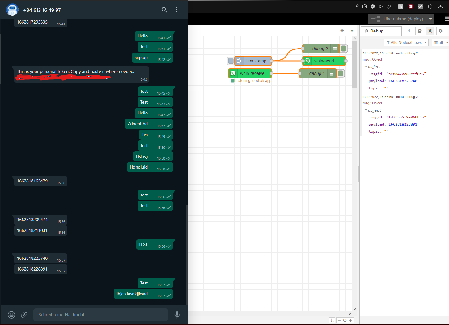 Bot does not forward messages - whin-receive doesn't work, even if it's ...