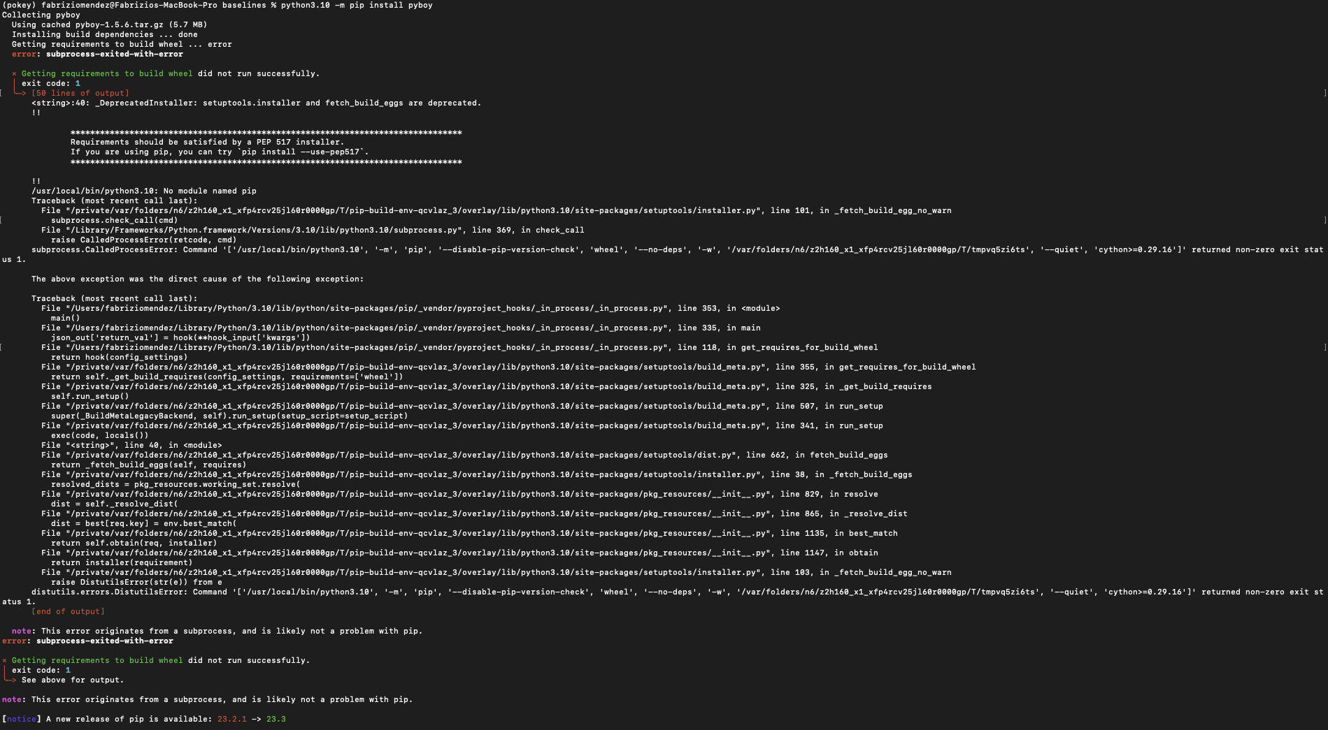 Unable to install pyboy · Issue #66 · PWhiddy/PokemonRedExperiments · GitHub