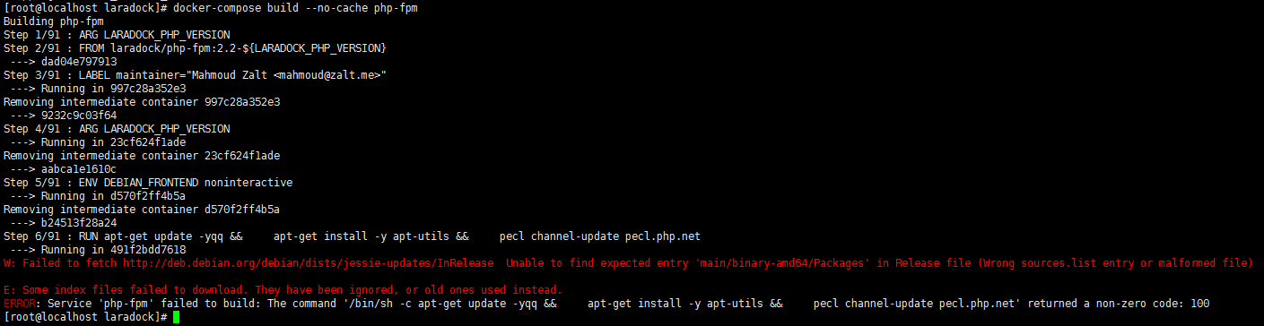 change php version error · Issue #2076 · laradock/laradock · GitHub