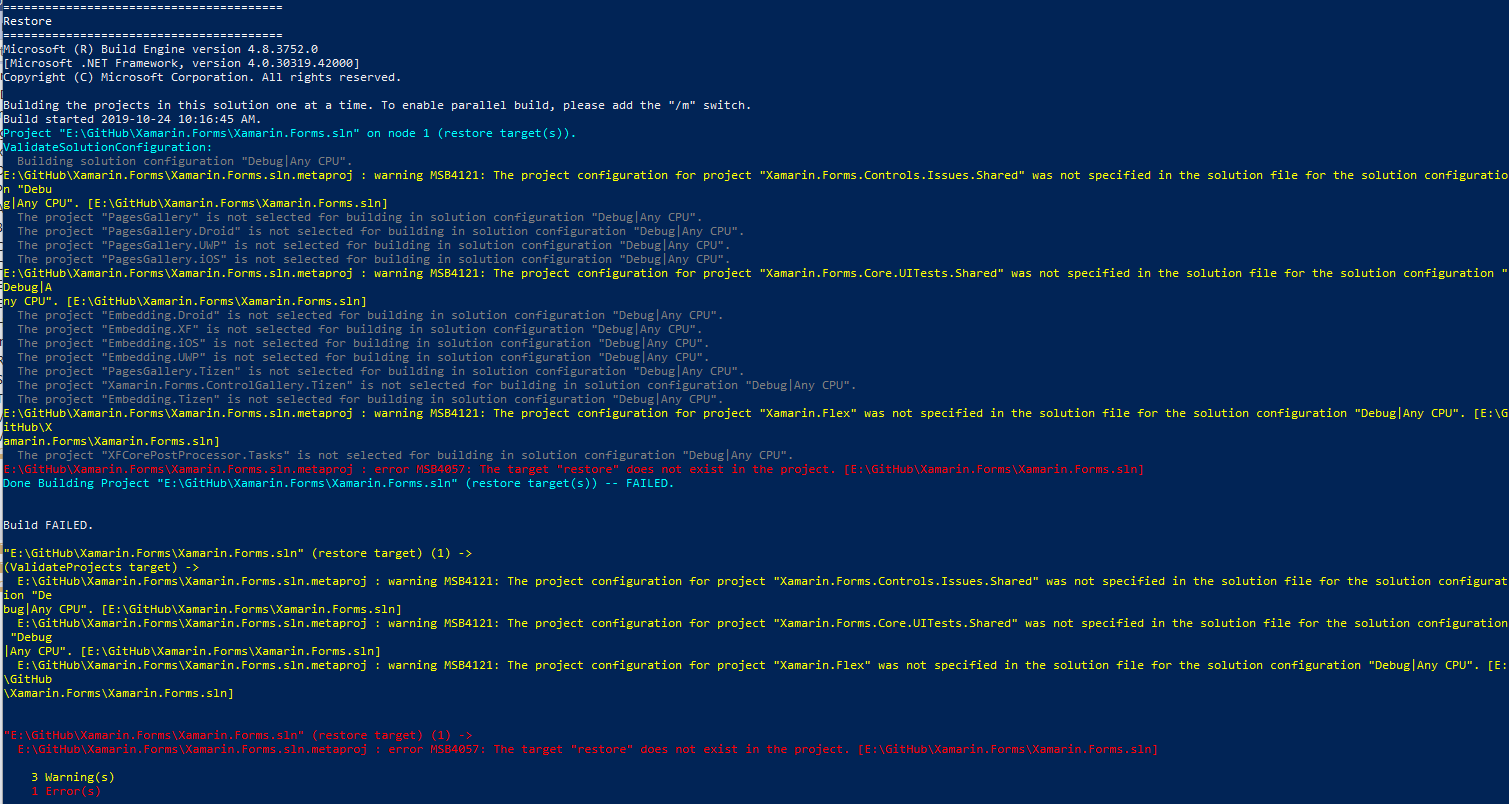 Bug Xf 43 Fresh Download Will Not Build For Nuget · Issue 8204 · Xamarinxamarinforms · Github