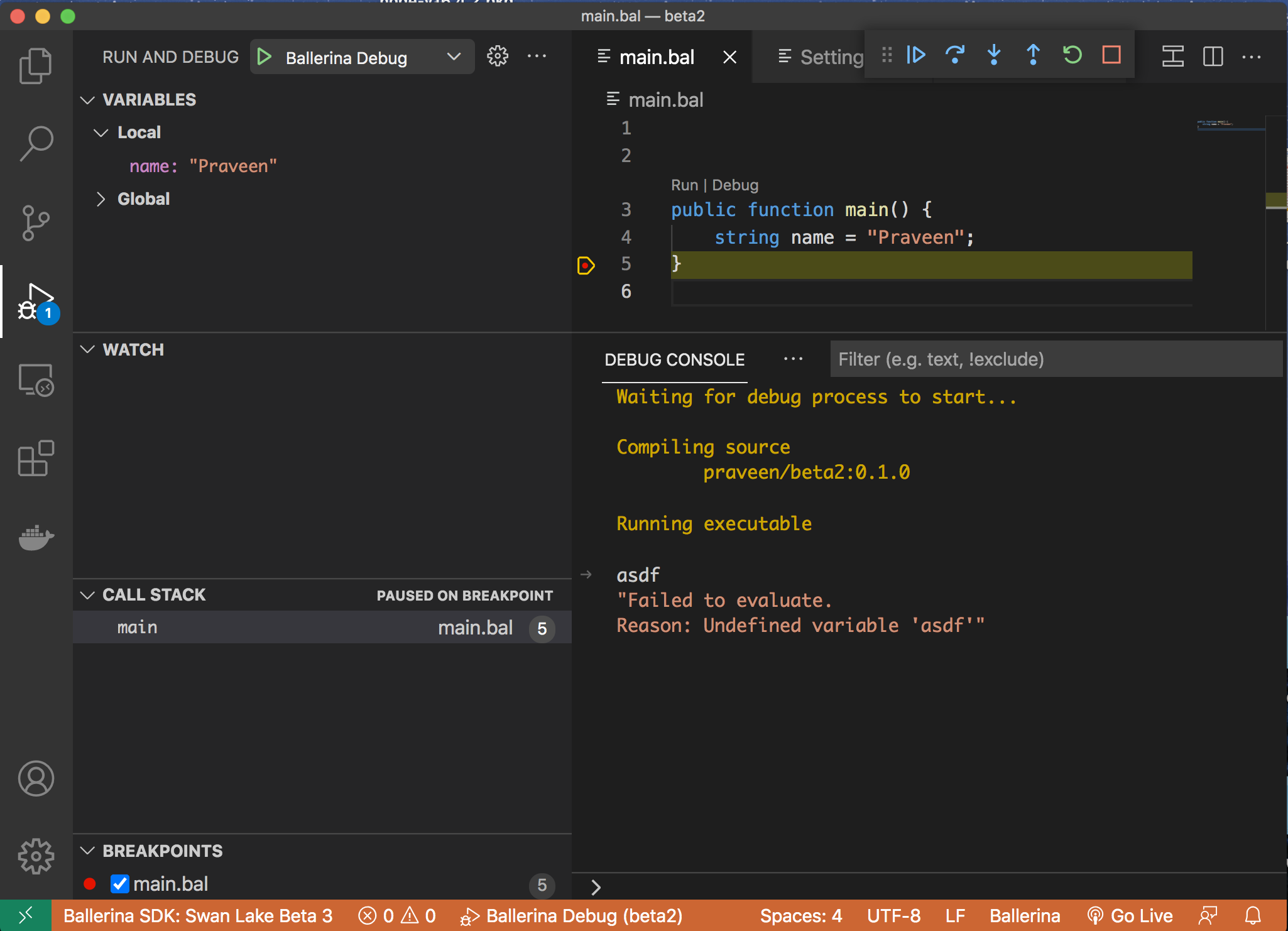 [Debugger] [Expression Evaluation] `Failed to evaluate` error message ...