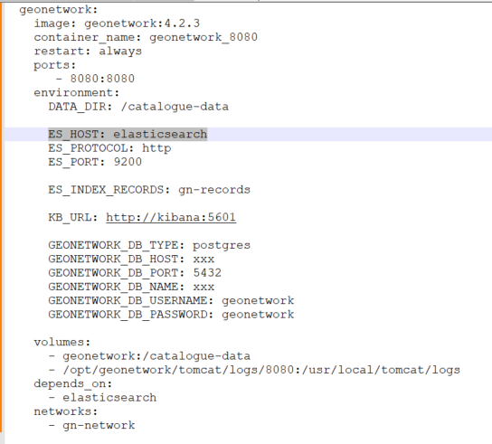 Geonetwork changes to http://localhost:9200, and not http://elasticsearch:9200 to connect to ...