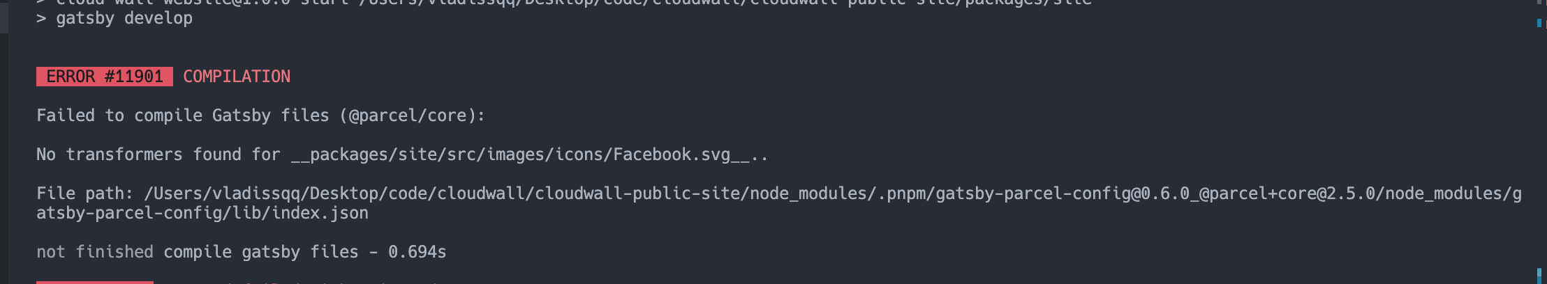 Failed To Compile Gatsby Files Parcel Core · Issue 36594 · Gatsbyjs Gatsby · Github