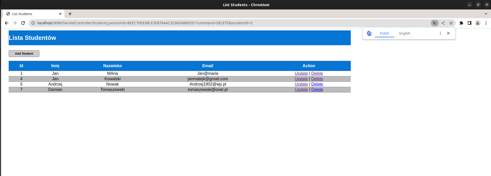 GitHub - damiansolkowicz/StudentDaoWeb